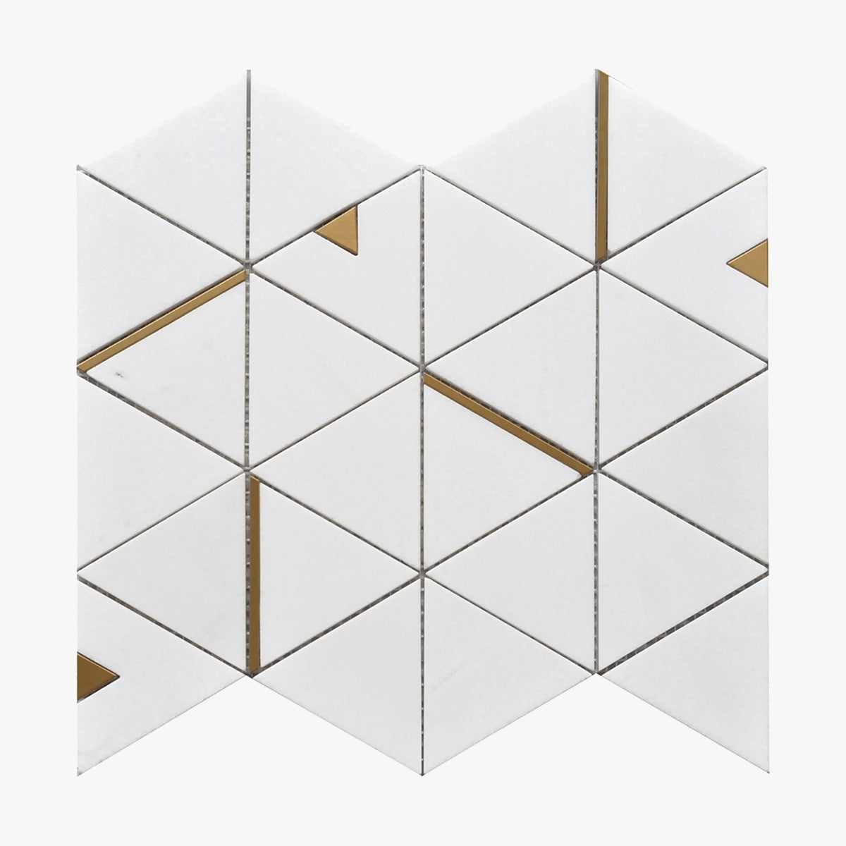 Thassos White & Metal Polished Triangle Marble Mosaic – Stone Store Online