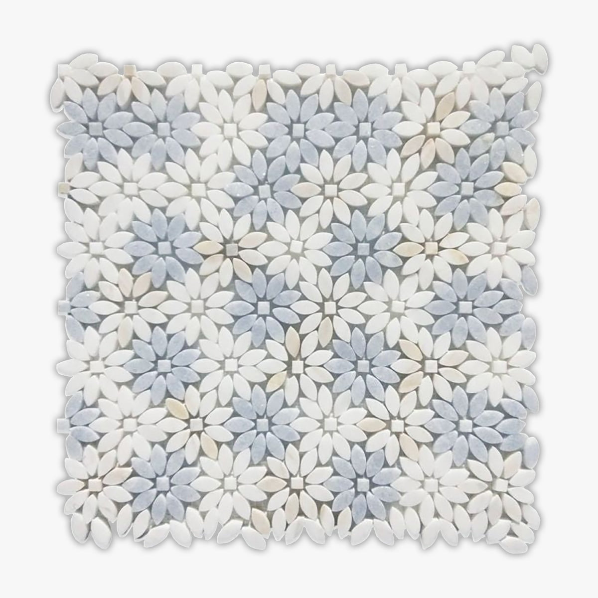 White, Blue Honed Daisy Wild Marina Marble Mosaic – Stone Store Online